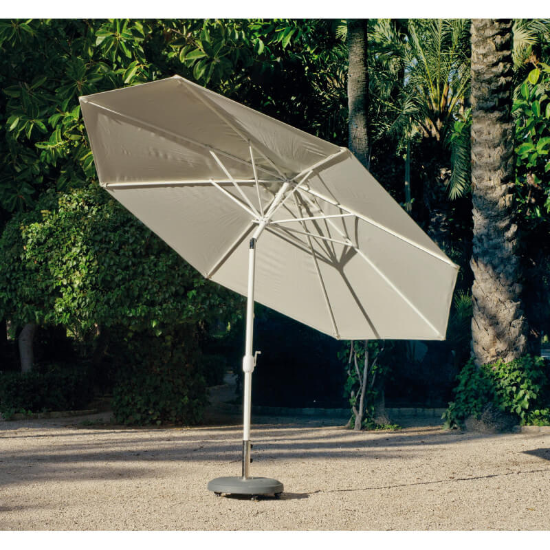 Parasol 35m inclinable en aluminium et polyester - Marlou - Hevea Parasol 35m inclinable en aluminium et polyester - Marlou - Hevea